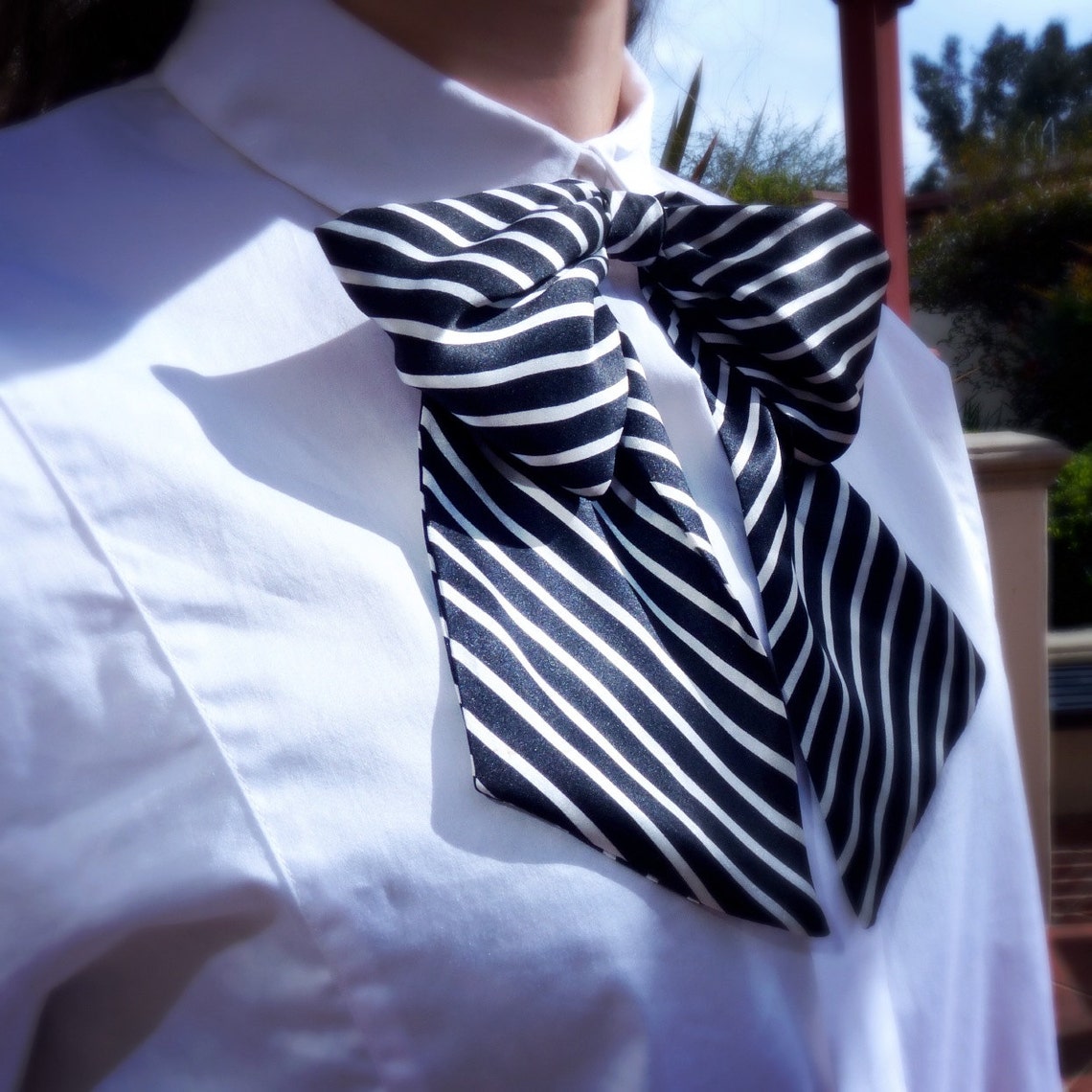 Handmade Stripe Silk Bow Tie Brooch - Etsy