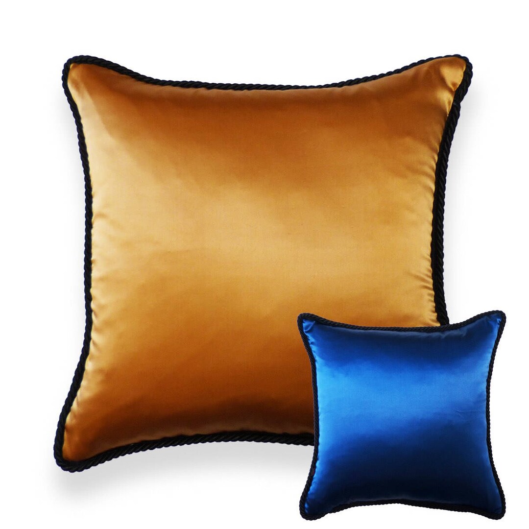 Handmade Solid Reversible Two Colors Tone Silk Decorative Pillow Limit ...