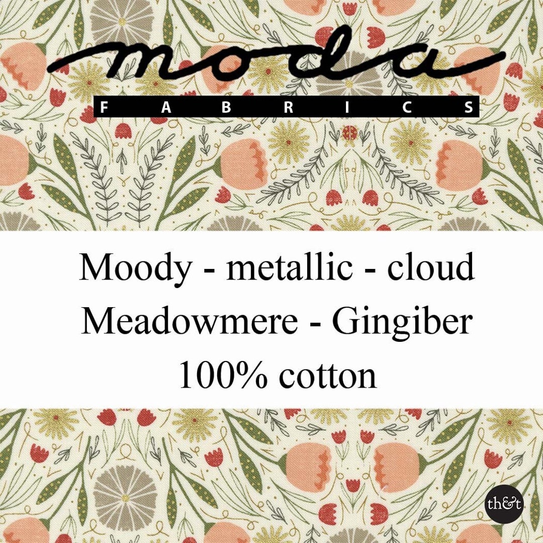 Moody | Metallic | Cloud | Meadowmere by Gingiber | 100% Cotton - Etsy