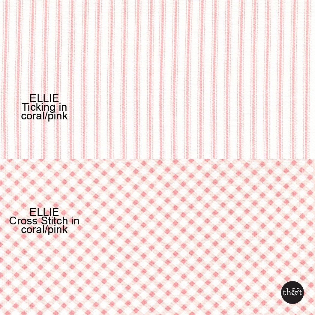 Ellie AVAILABLE NOW Gingham Coral pink 100% Cotton Brenda Riddle - Etsy
