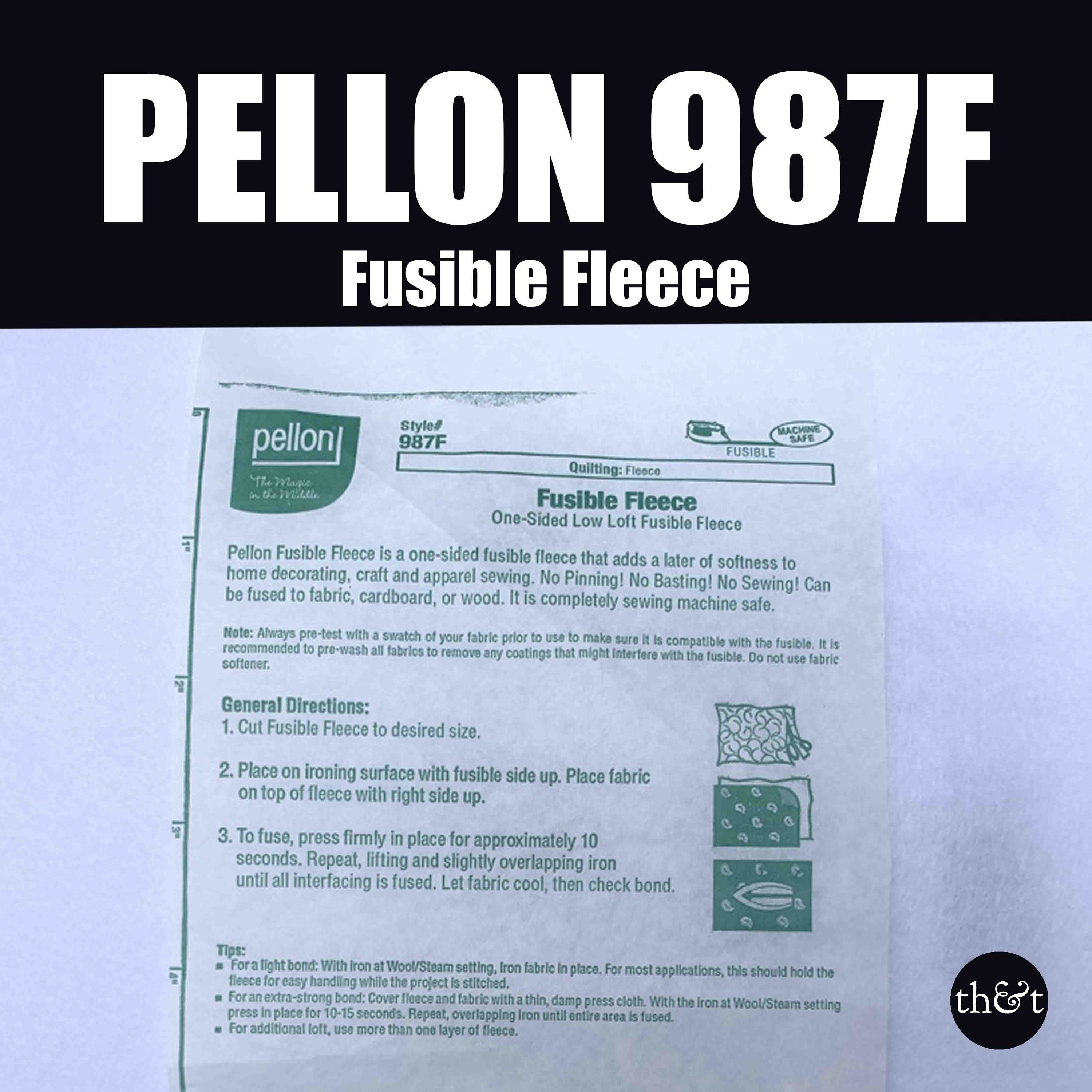 PELLON Fusible Fleece 987F | One Sided Fusible Fleece | Fusible to ...