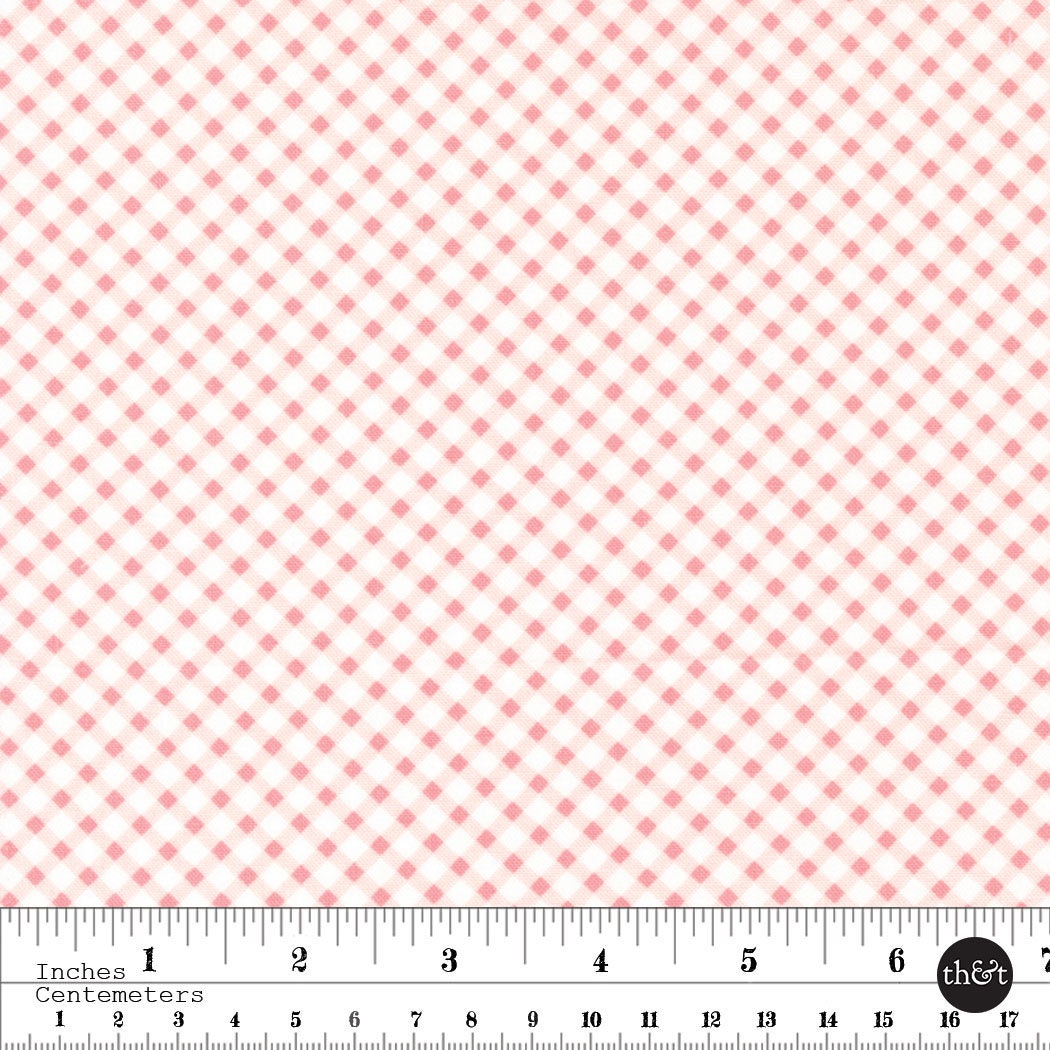 Ellie AVAILABLE NOW Gingham Coral pink 100% Cotton Brenda Riddle - Etsy