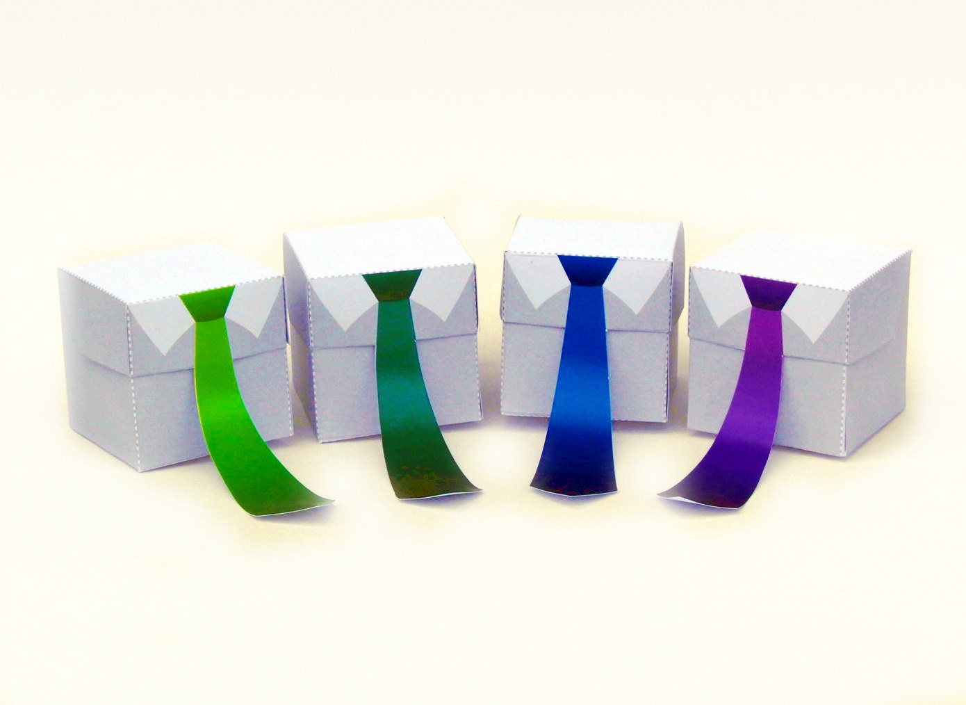 Colorful Tie Gift Box Template High Quality Printable PDF - Etsy