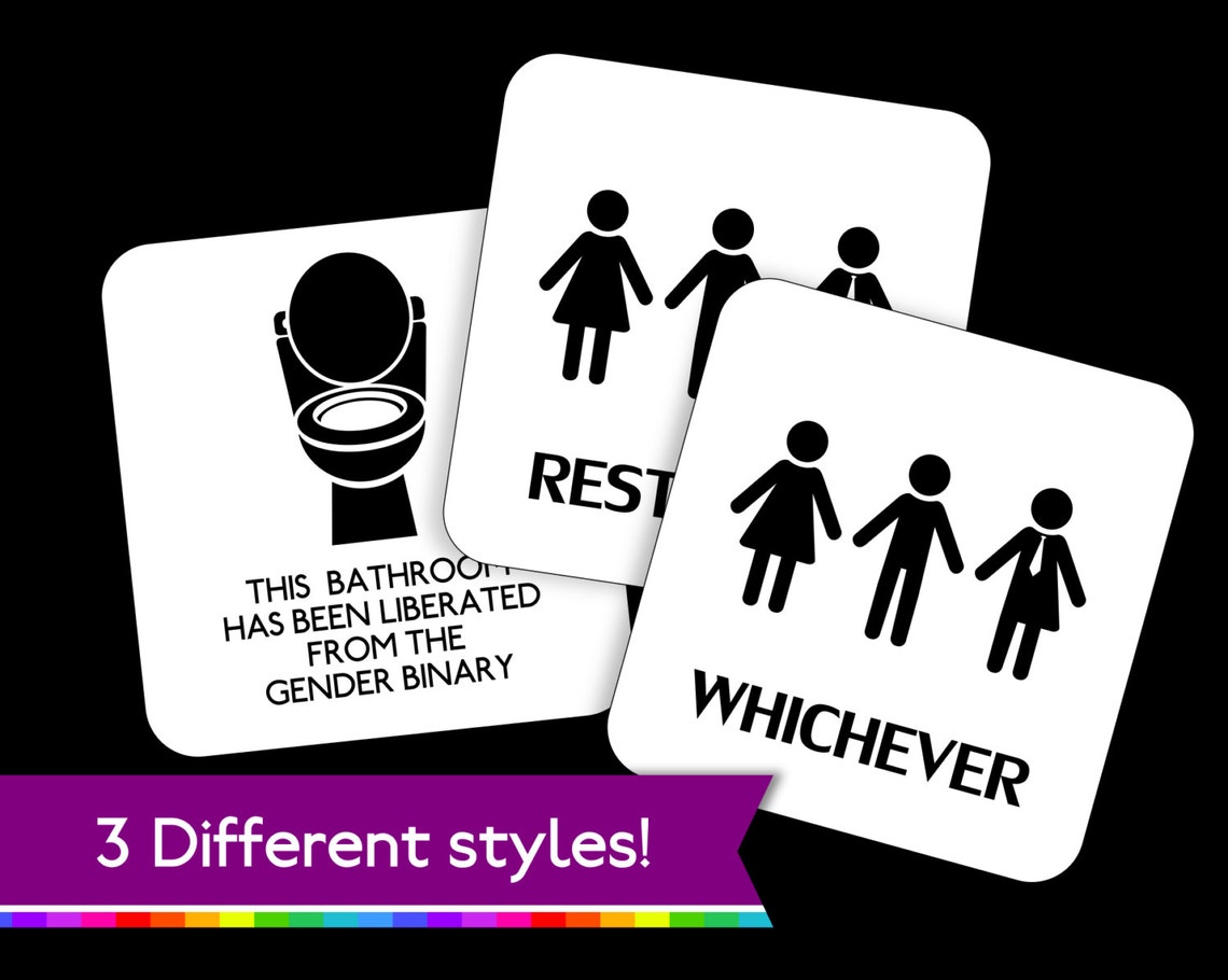 Gender Neutral Bathroom Sign High Quality Restroom Printable | Etsy