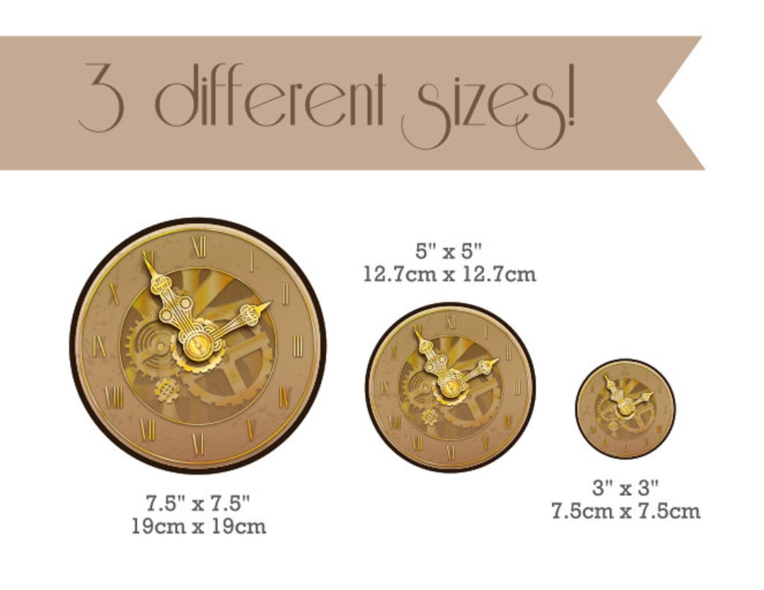 Steampunk Decor, Gear Clock Party Template - High Quality Printable PDF ...