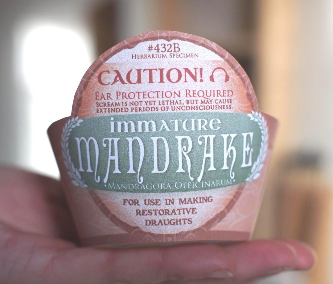 Mandrake Potting Labels & Disgruntled Mandrakes Template - Wizard Party ...