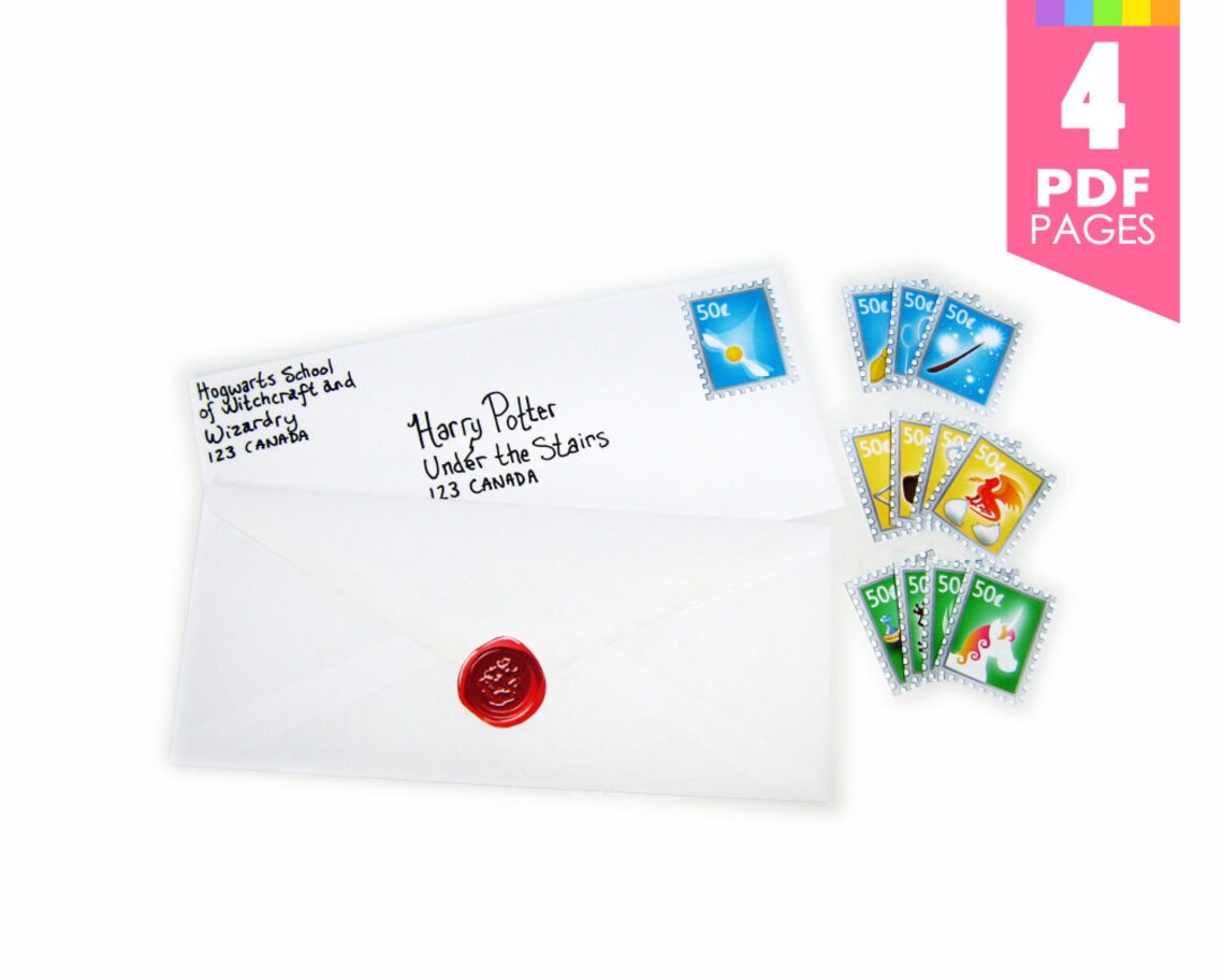 Wizard Stamps & Wax Seals Template Wizard Party With High - Etsy