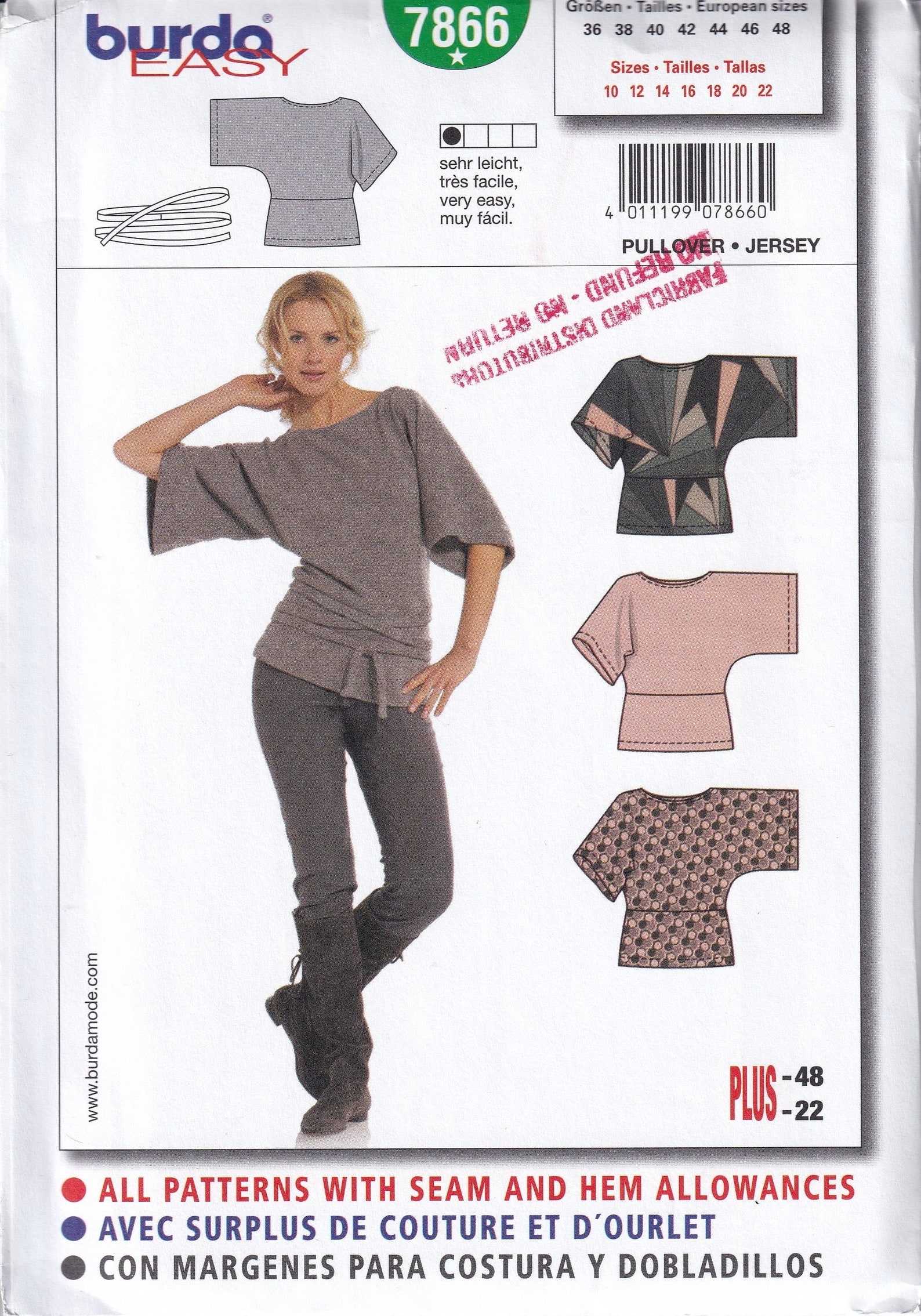Burda Uncut Sewing Pattern 7866 - Etsy