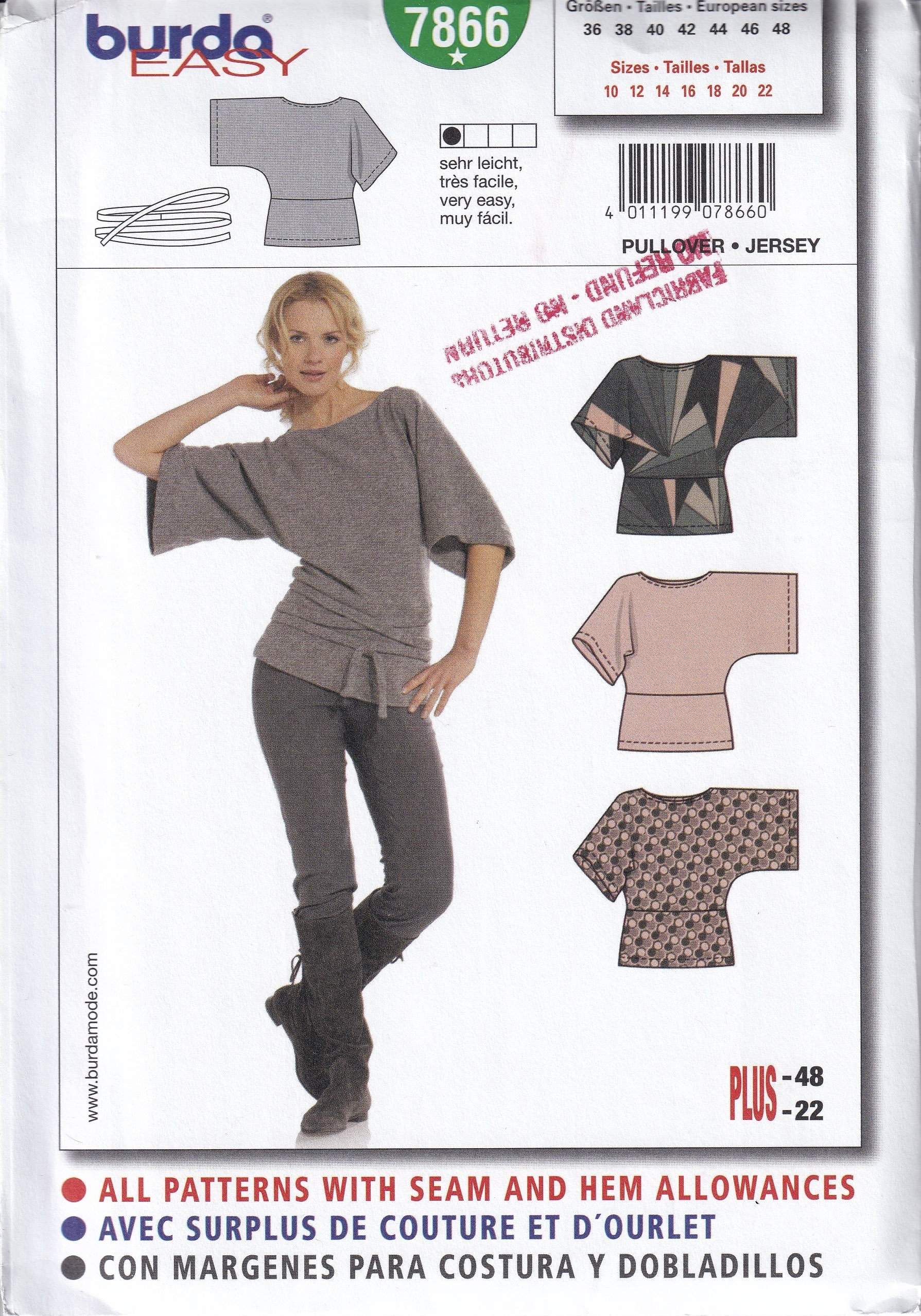 Burda Uncut Sewing Pattern 7866 - Etsy