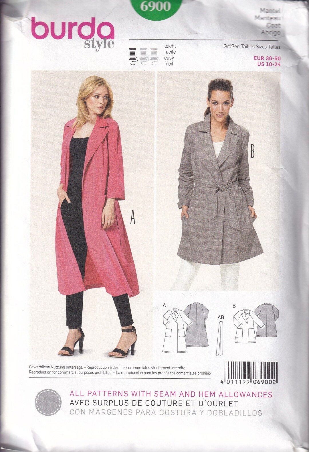 Burda Uncut Sewing Pattern 6900 - Etsy