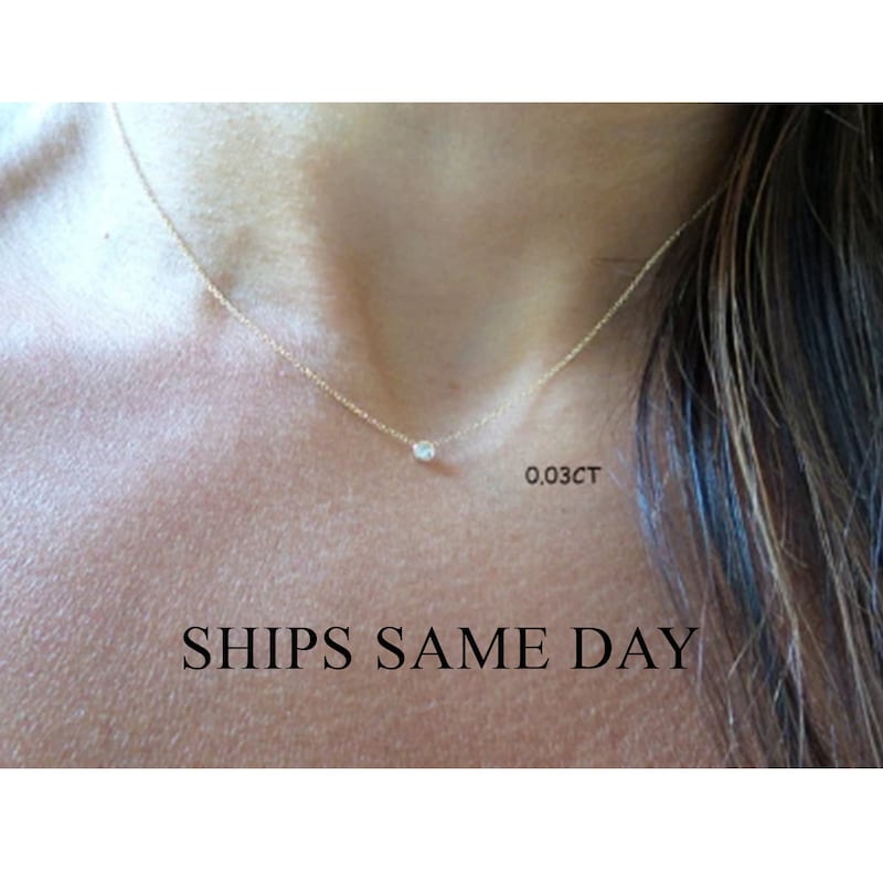 Solitaire Floating Pendant - Etsy