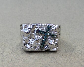 Mens cross ring | Etsy