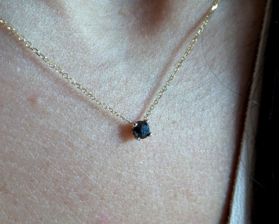 Black Diamond Necklace / 14k Gold Black Diamond 0.30ct Black Diamond Necklace / 14k Gold Black Diamond 0.30ct