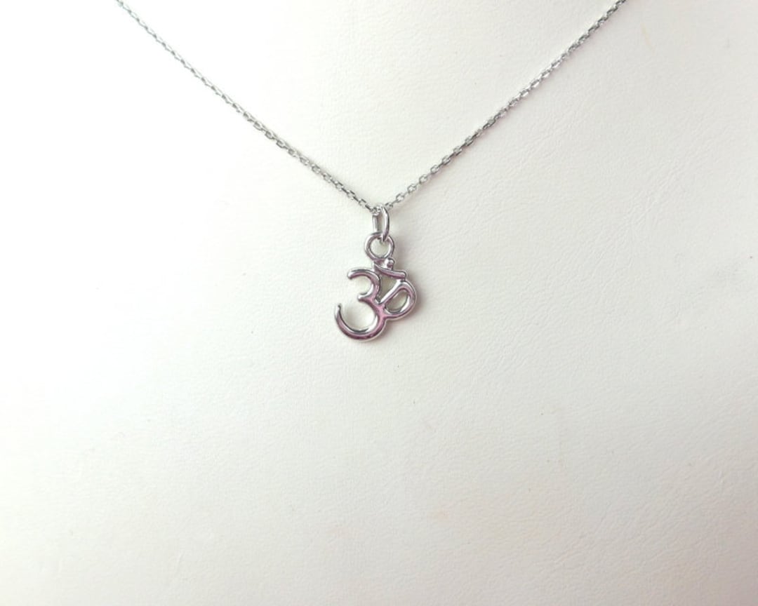 Ohm Necklace / Ohm Yoga Necklace / 14k White Gold Ohm Necklace ...