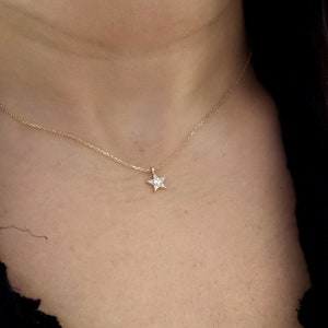 Diamond Star Necklace 0.10cts / Small Star Necklace / Mini Star ...
