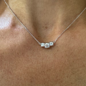 Past Present Future Diamond Trio Necklace 1ct / 14k Gold Diamond ...