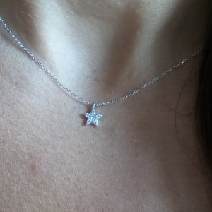 Diamond Star Necklace0.10 Cts / Small Star Necklace / Mini Star ...