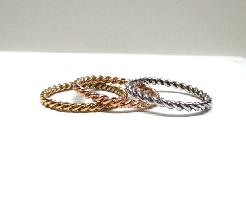 Rope Ring / 14k Gold Rope Ring 1.5 MM / Rope Wedding Ring / Solid Gold ...