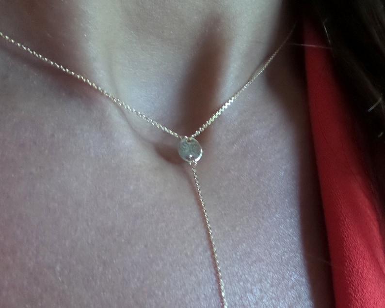 Gold Lariat Necklace / 14k Gold Disc Lariat Necklace / Gold - Etsy