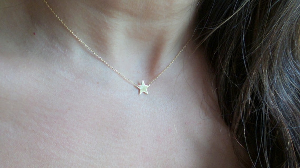 Star Necklace / 14k Gold Star Necklace / Small Star Necklace / | Etsy