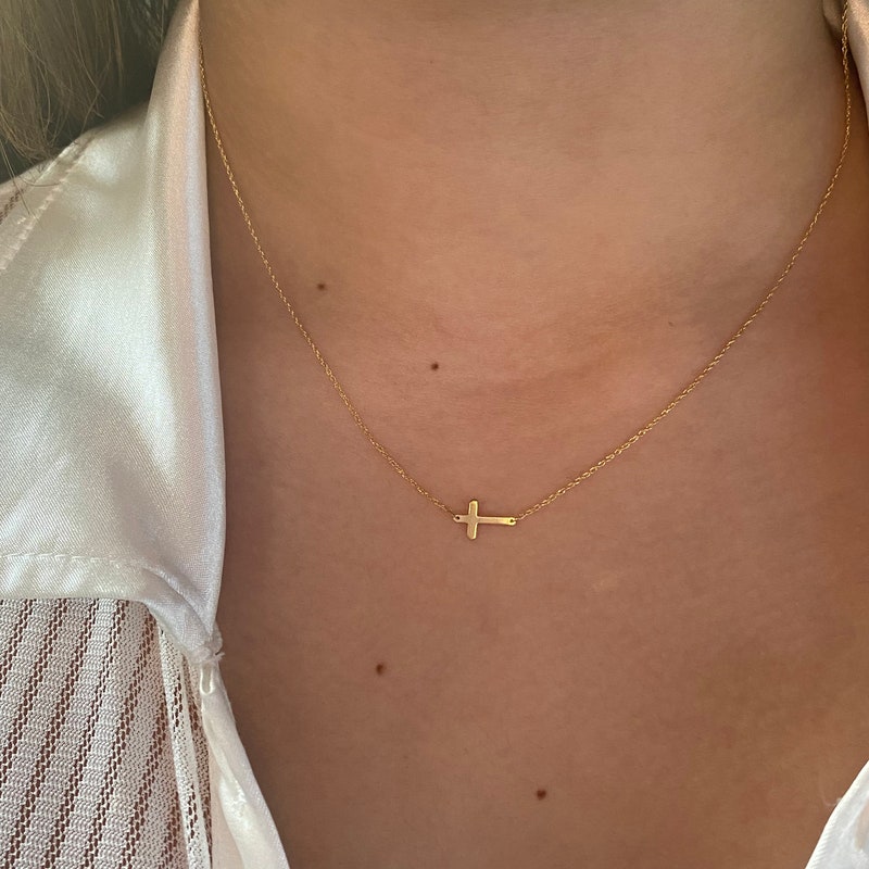 Small Cross Necklace - Etsy