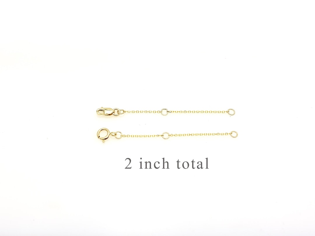14k Solid Gold Chain Extension: Diamond Cut Cable Link (0.8mm) - Etsy