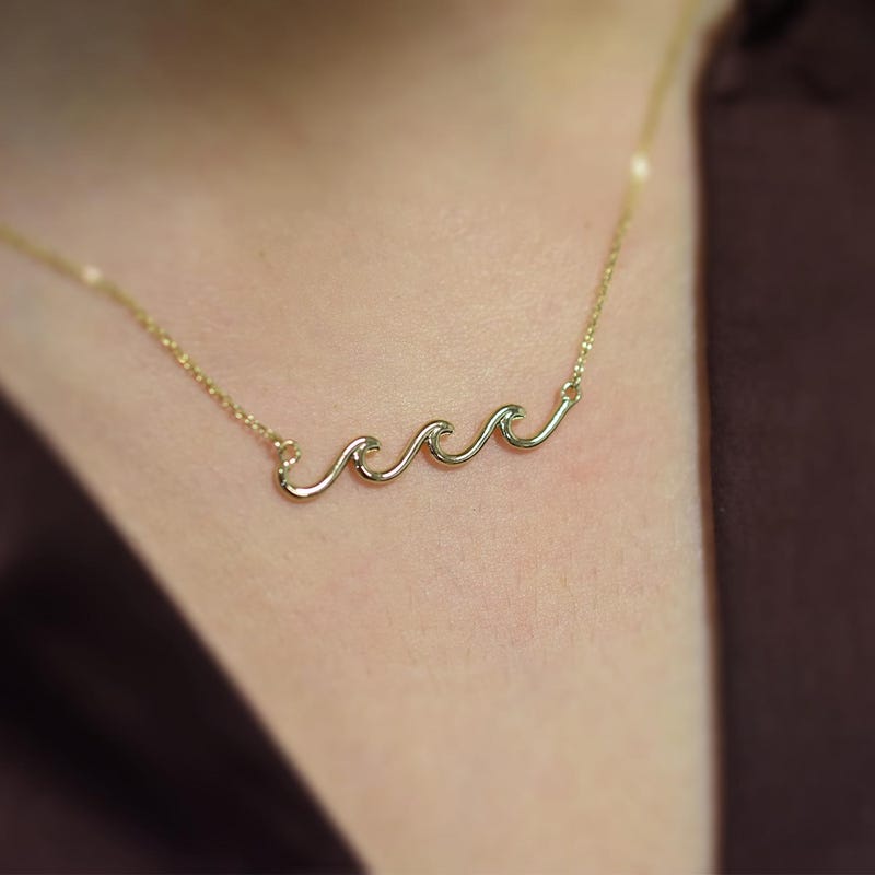 Wave Necklace - Etsy