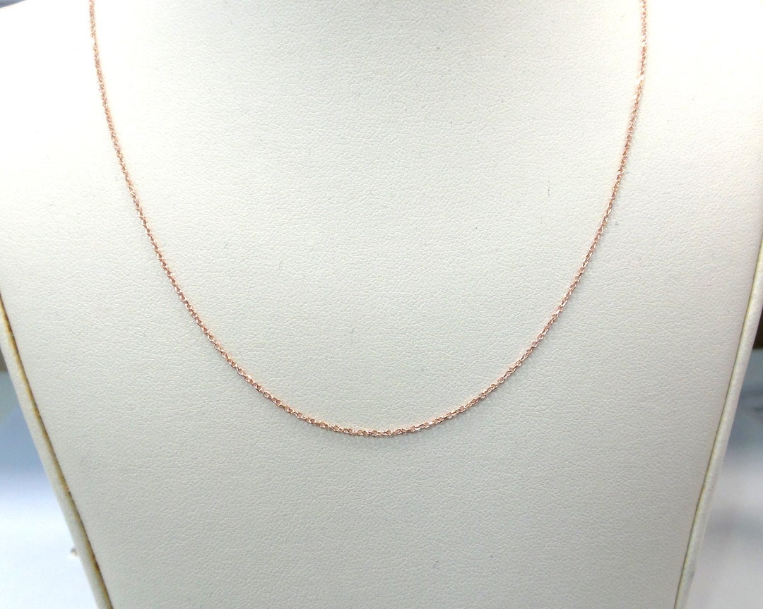 14k Solid Gold Diamond Cut Cable Link Chain (0.8mm) - Etsy