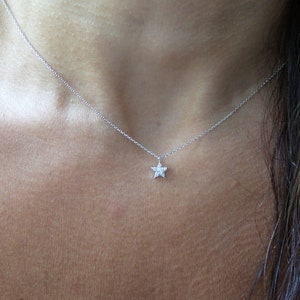 Diamond Star Necklace0.10 Cts / Small Star Necklace / Mini Star ...