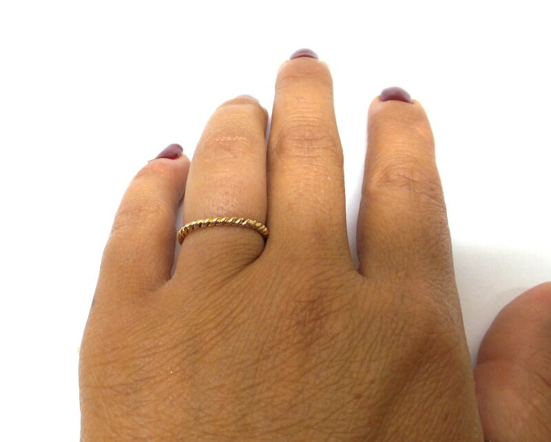 Rope Ring / 14k Gold Rope Ring 1.5 MM / Rope Wedding Ring / Solid Gold ...