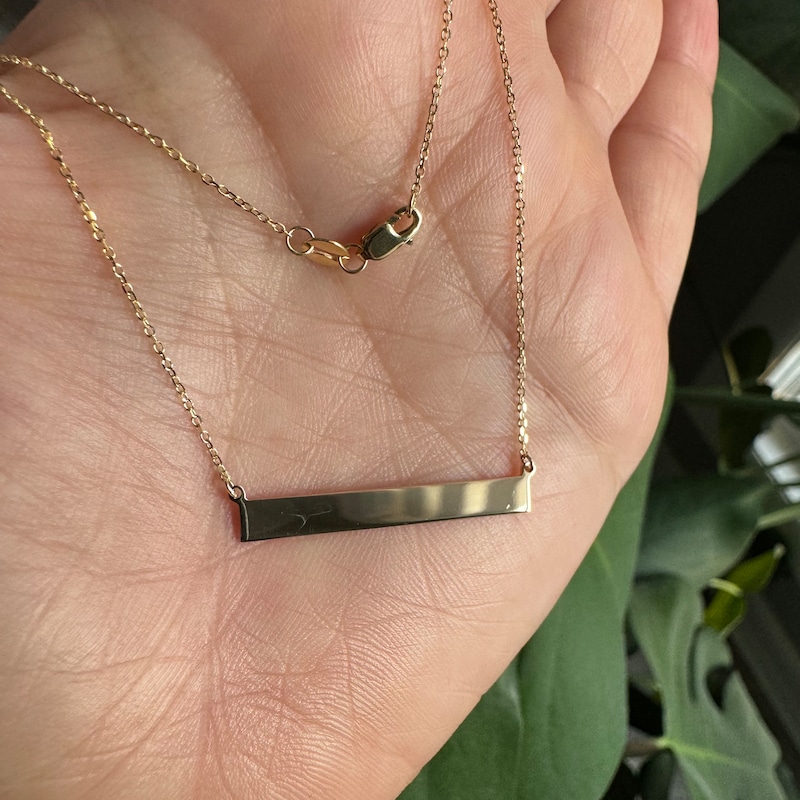 Gold Bar Necklace - Etsy