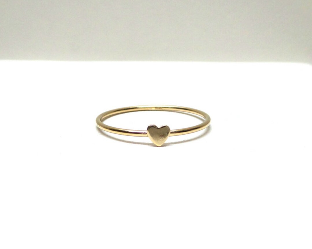 Heart Ring / 14k Gold Heart Ring / Small Heart Ring / Dainty Heart Ring ...