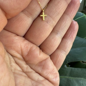 14k Solid Gold Small Cross Necklace: Religious Pendant - Etsy