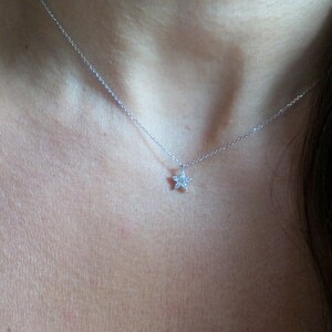 Diamond Star Necklace0.10 Cts / Small Star Necklace / Mini Star ...