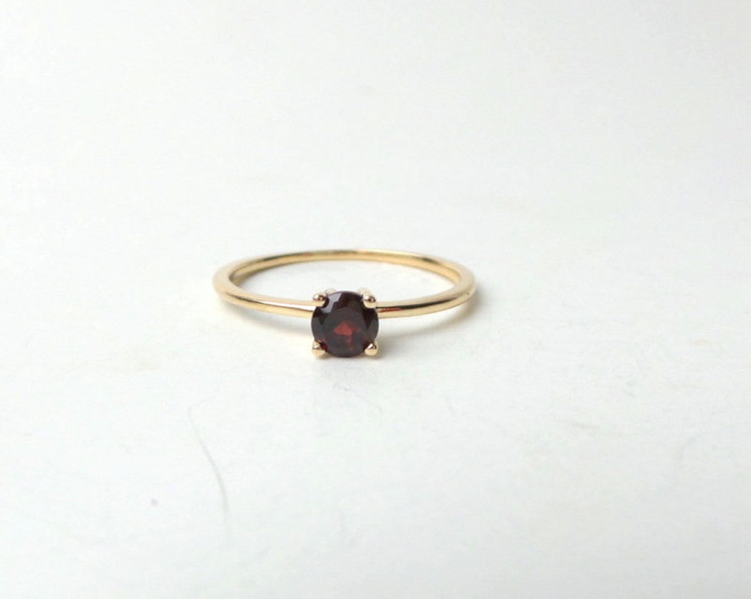 Garnet Ring / Gold Garnet Ring / 14k Gold Garnet Ring / January ...