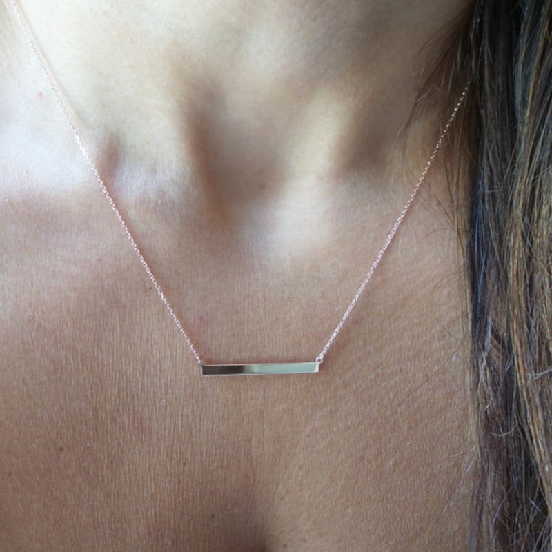 Gold Bar Necklace - Etsy
