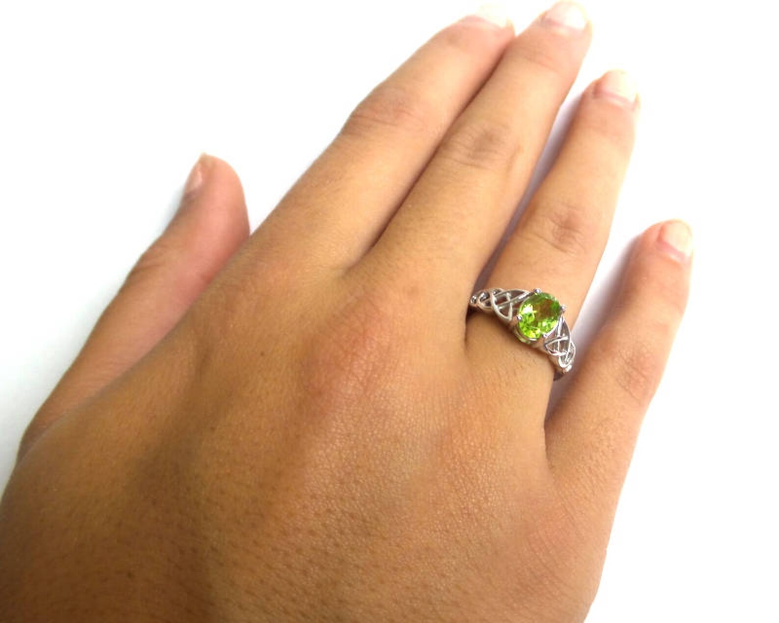 Peridot Ring Sterling Silver/ Genuine Peridot Ring/ Sterling - Etsy