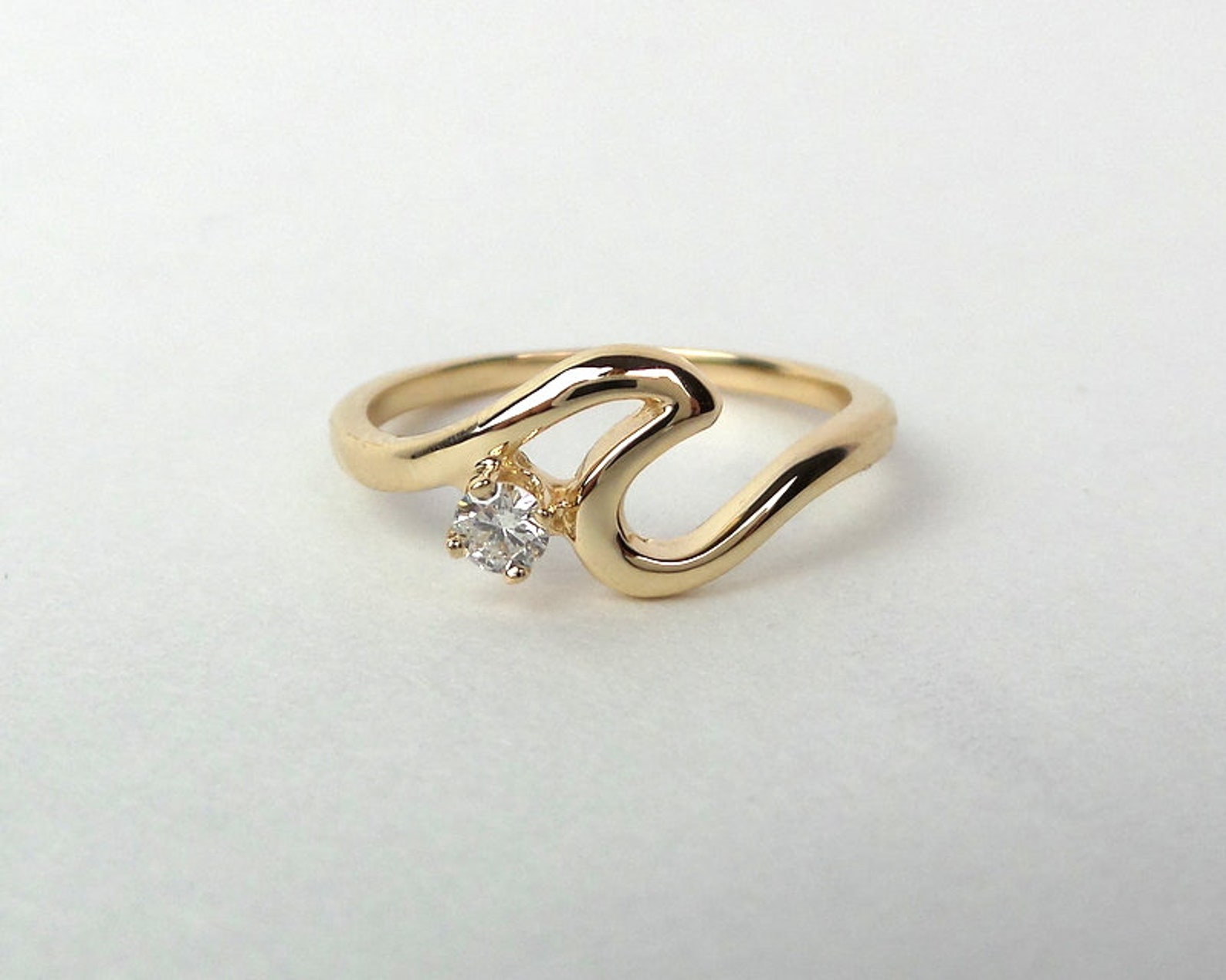 Wave Ring / Gold Wave Ring / Diamond Wave Ring / 14k Gold Wave - Etsy