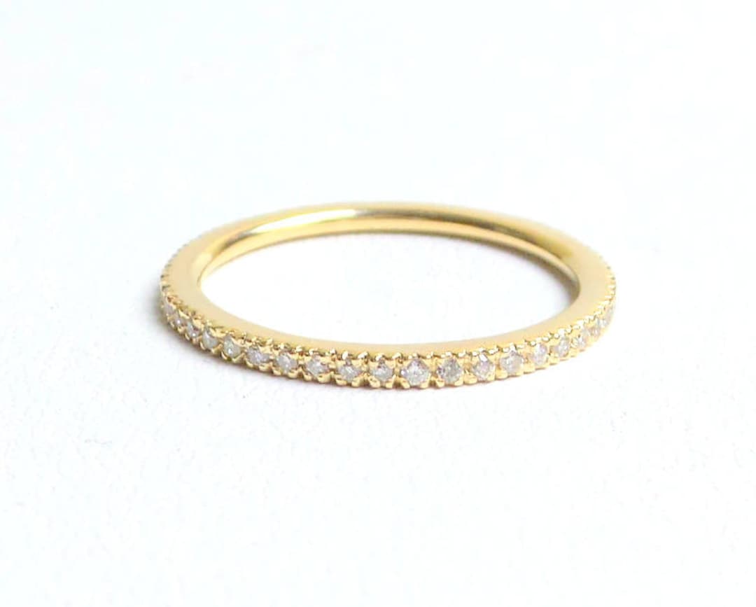 Diamond Eternity Ring/ Yellow Gold Diamond Eternity Ring/ Gold Eternity ...