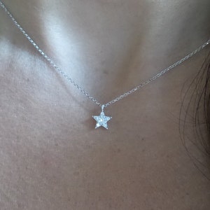 Diamond Star Necklace0.10 Cts / Small Star Necklace / Mini Star ...