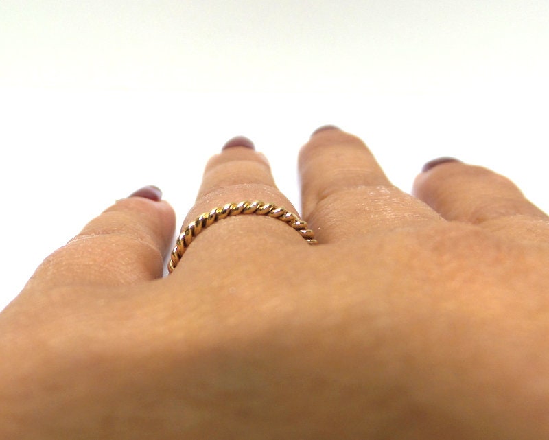 Rope Ring / 14k Gold Rope Ring 1.5 MM / Rope Wedding Ring / Solid Gold ...
