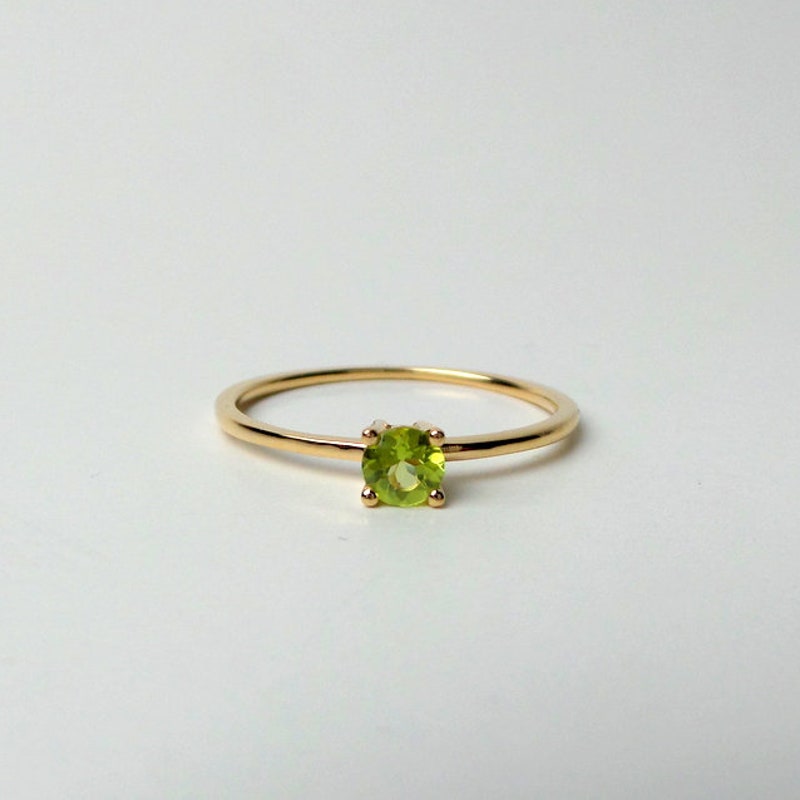 Gold Peridot Ring - Etsy