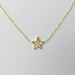 Diamond Star Necklace / Star Charm Necklace / Small Diamond - Etsy