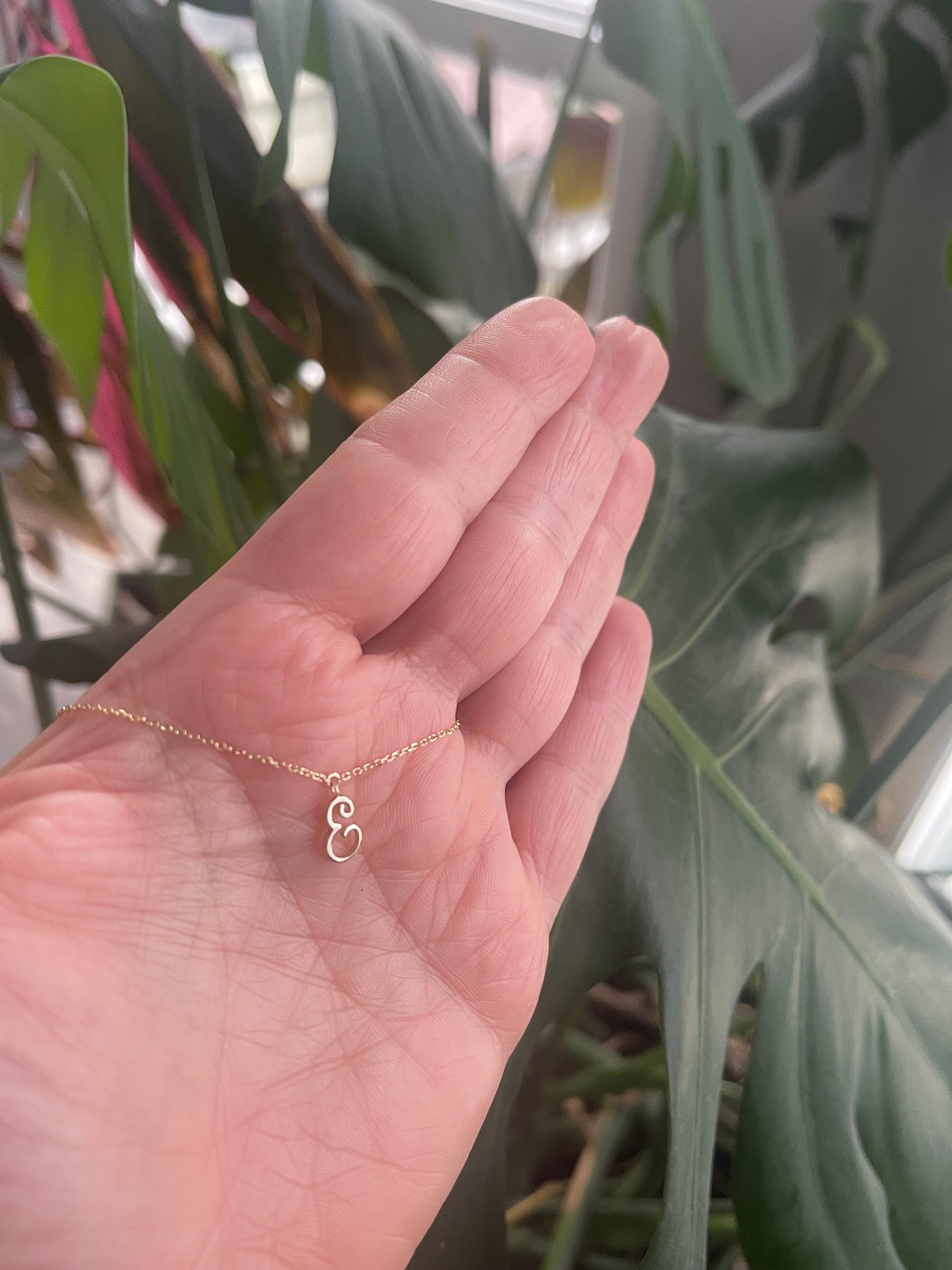 Dainty 14k Gold Initial Pendant: Handmade Cursive Letter (8mm) - Etsy