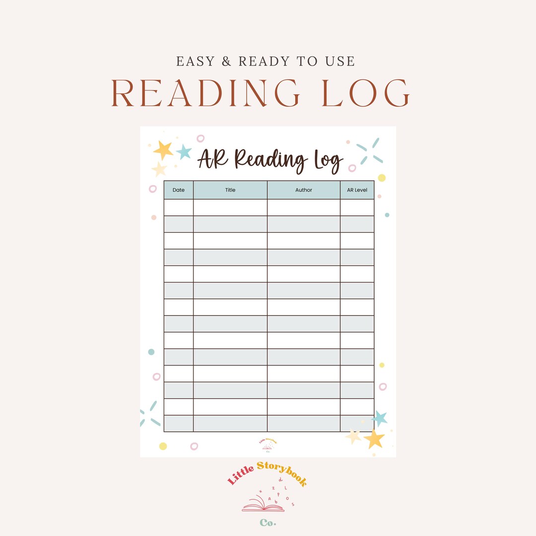 AR Reading Log Printable: Kids Book Tracker (PDF Download) - Etsy