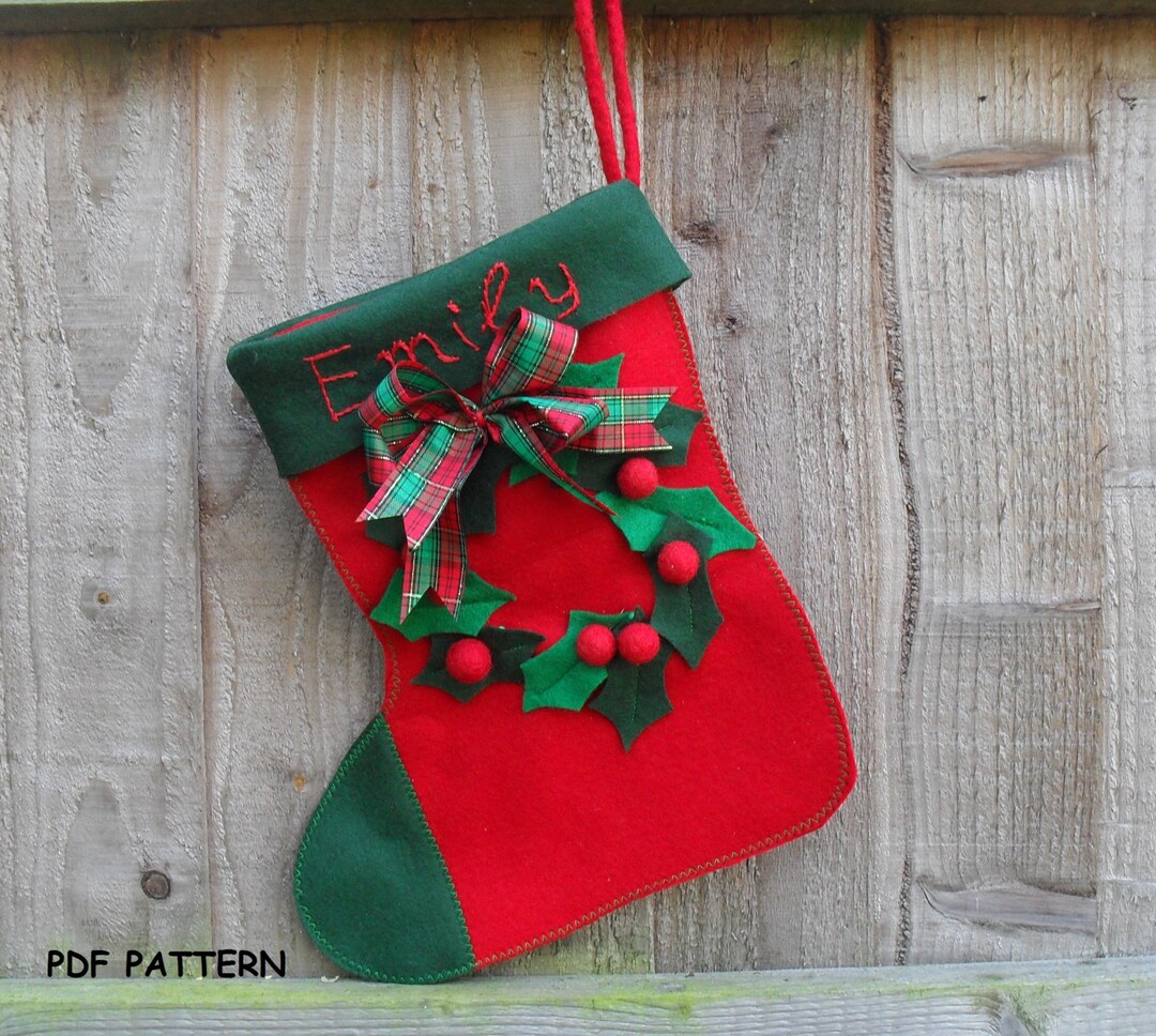 Personalised Traditional Christmas Stocking-sewing Pattern PDF, How to ...