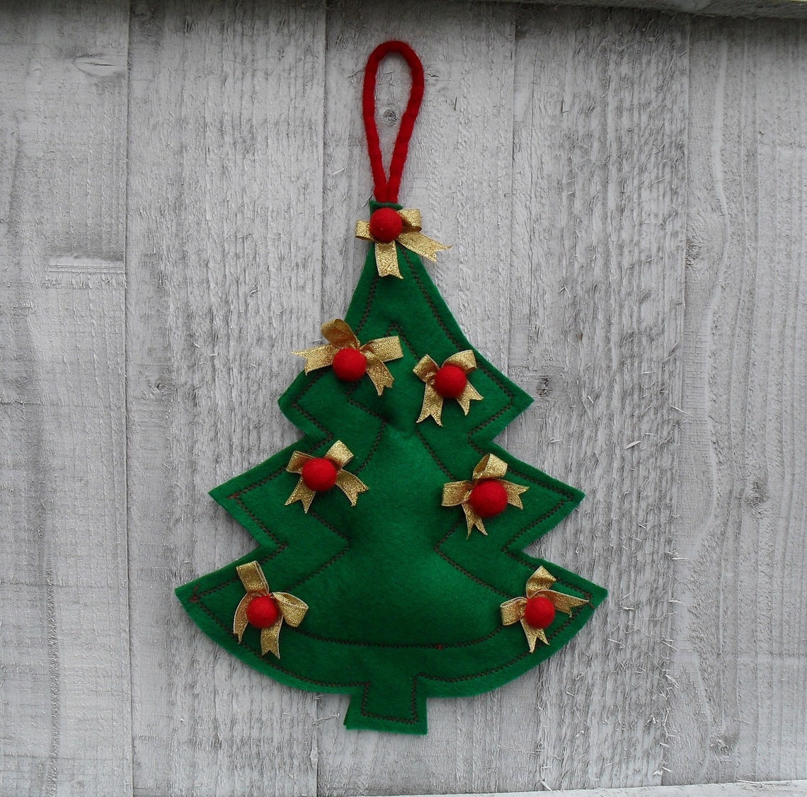 Green Christmas TREE Felt Ornament Sewing Pattern PDF DIY | Etsy