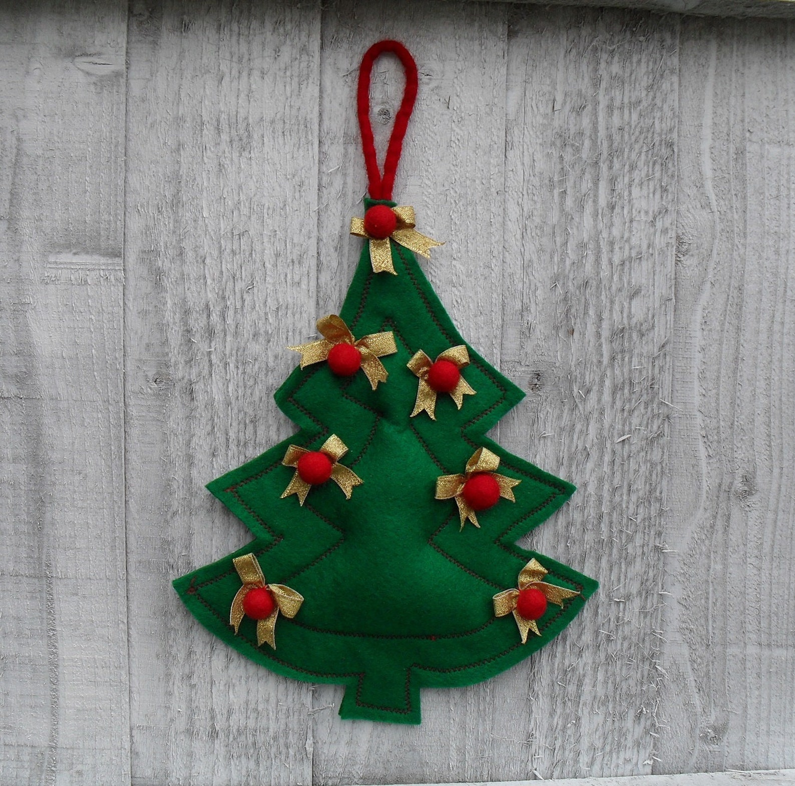 Green Christmas TREE Felt Ornament Sewing Pattern PDF DIY - Etsy