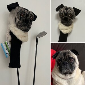 Custom Made GOLF Headcover -PUG Portrait , Golf Gift , Dog PET Portrait ...