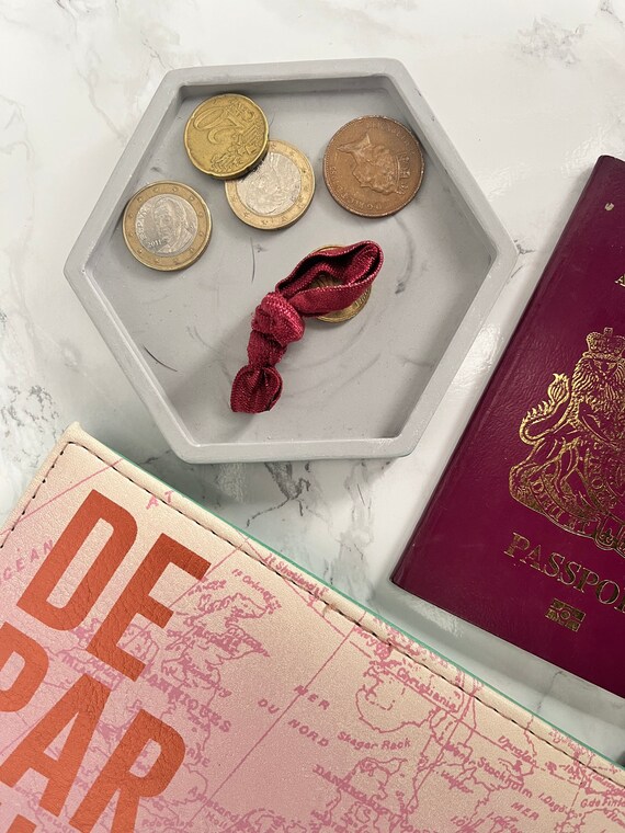 Vassoio per bigiotteria esagonale grigio e nero / Perfetto per - Etsy ...